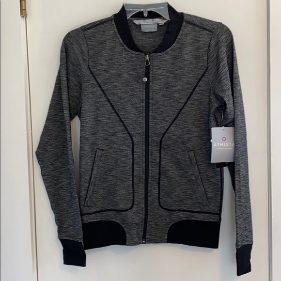 Athleta | Jackets & Coats | Athleta Bombastic Jacket In Black Heather ...
